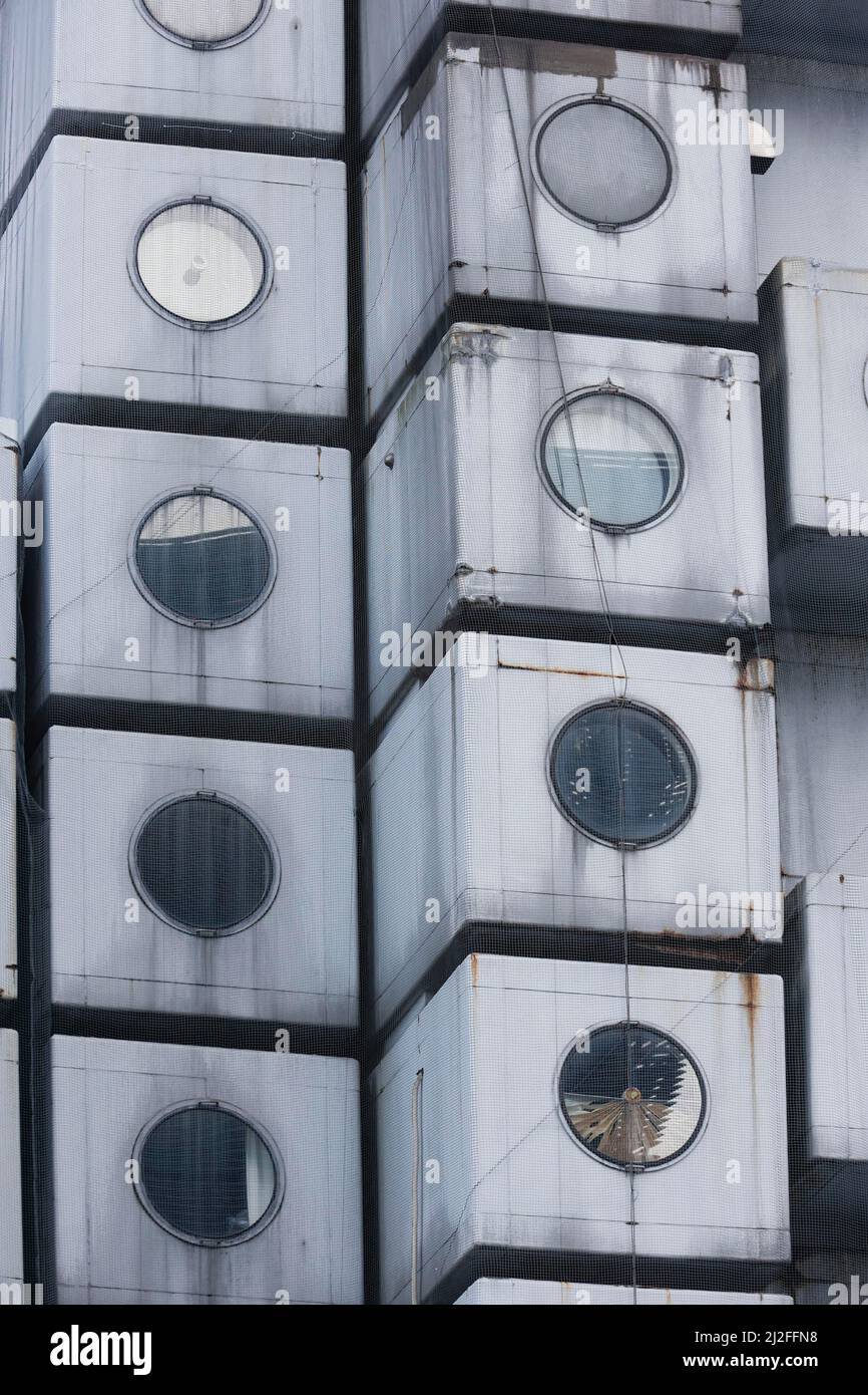 Tokyo, Japan. 1st Apr, 2022. The Nakagin Capsule Tower is seen in ...