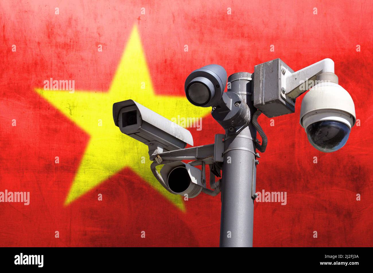Closed circuit camera Multi-angle CCTV system against the background of ...