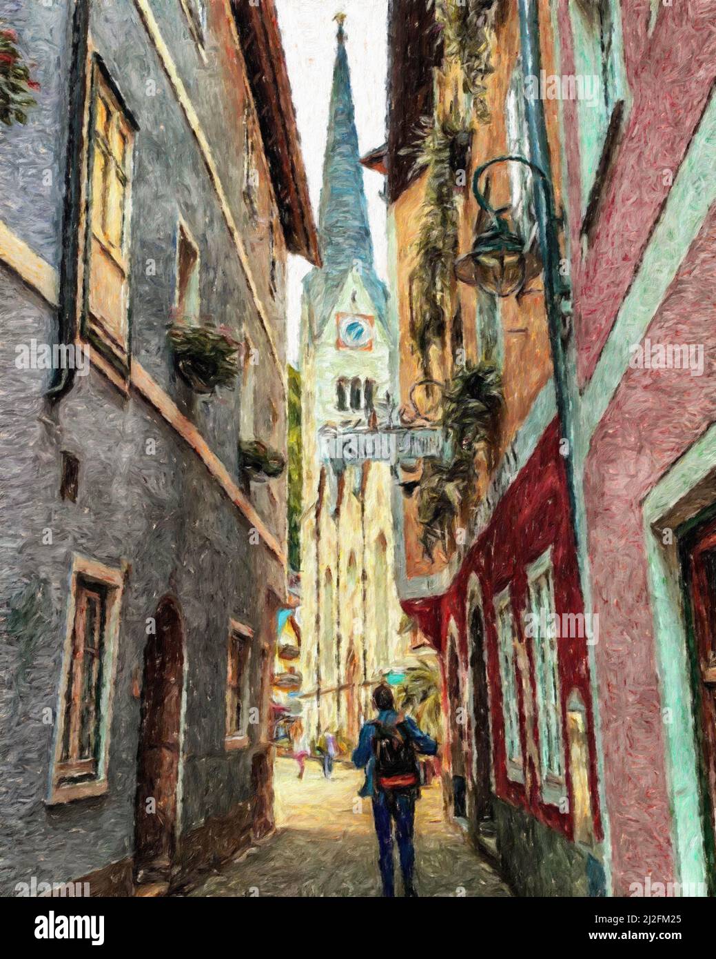 Colorful painting modern artistic artwork, real brush strokes, drawing ...