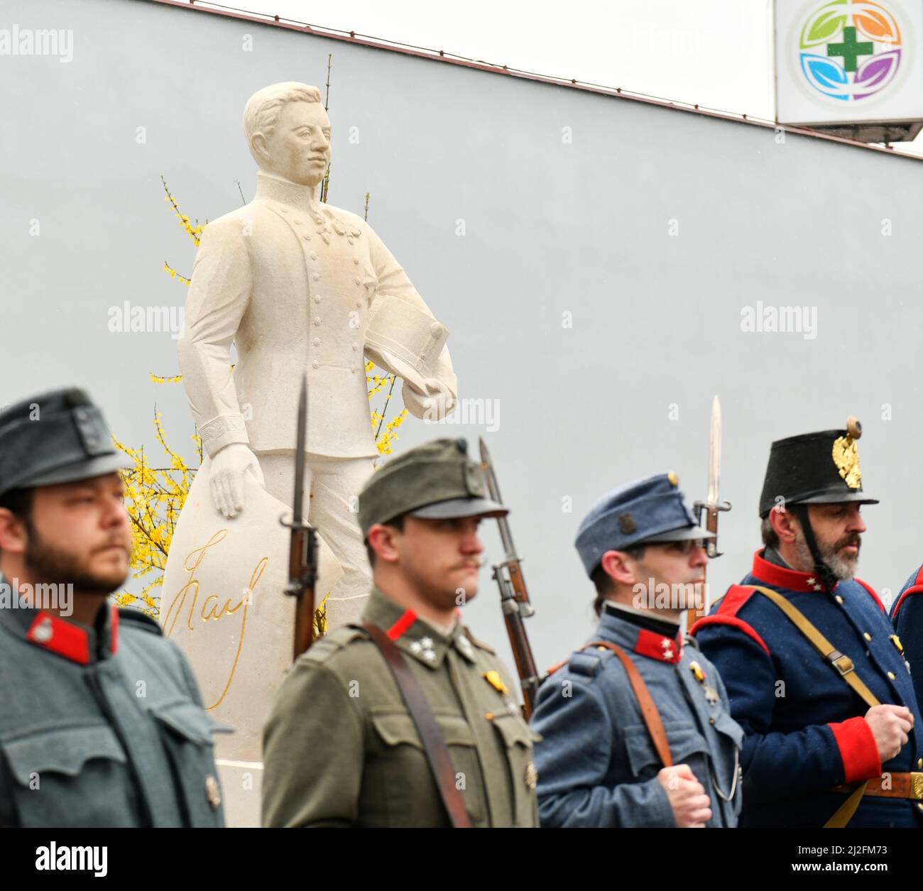 Pilsen, Czech Republic. 1st Apr, 2022. The statue of the last Austrian ...