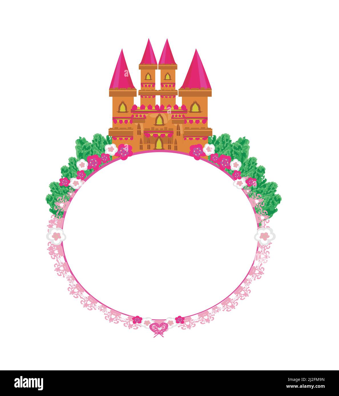 Beautiful fairytale pink castle frame hi-res stock photography and ...