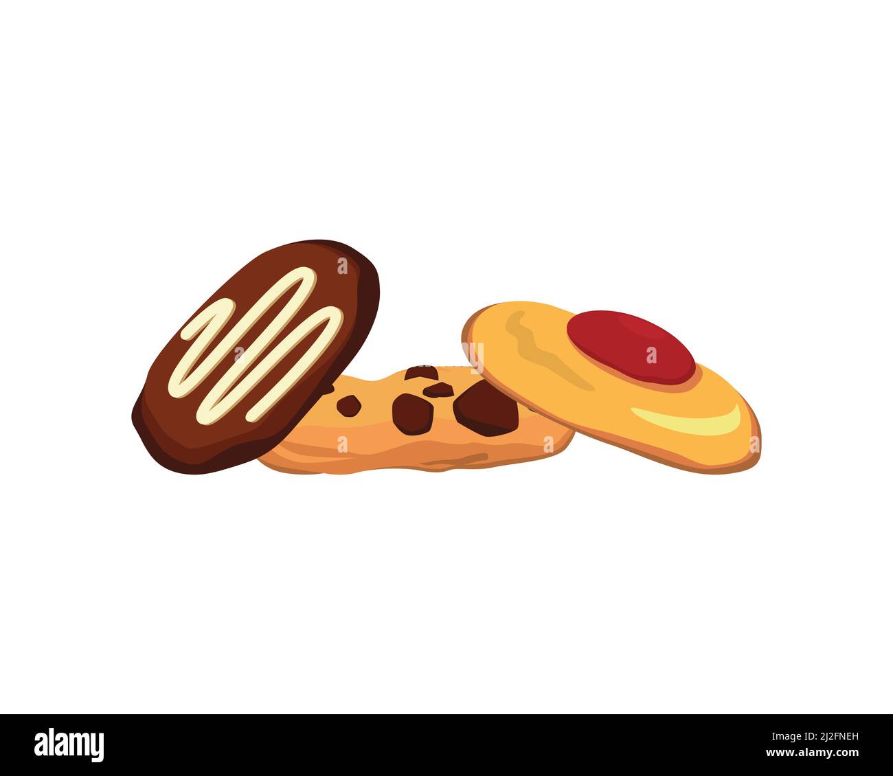 Detailed and Realistic Various Cookies Illustration Vector Stock Vector ...