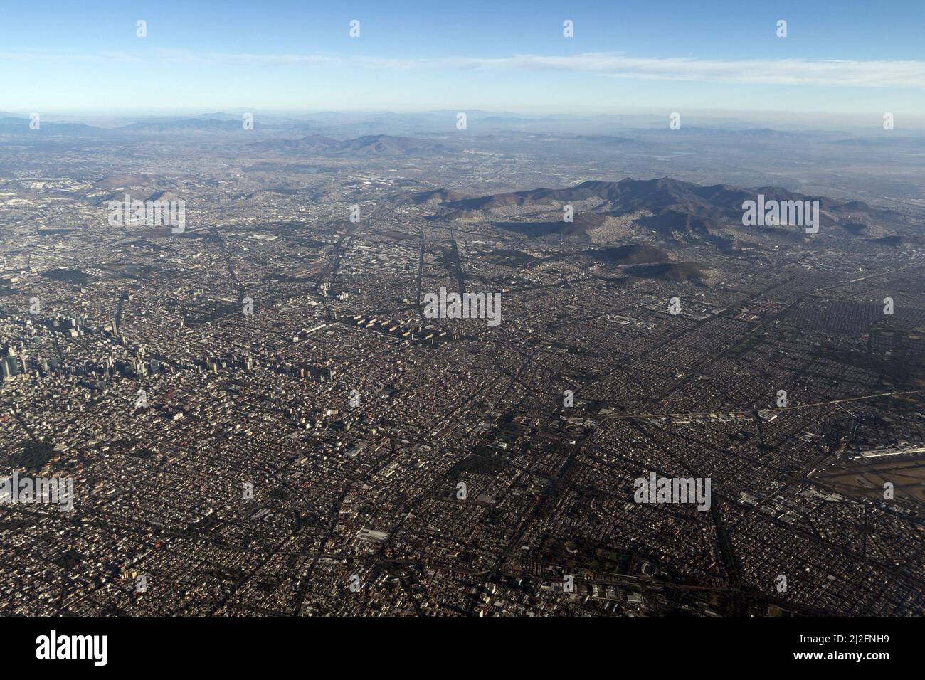 mexico city area aerial view panorama from airplane landscape Stock ...