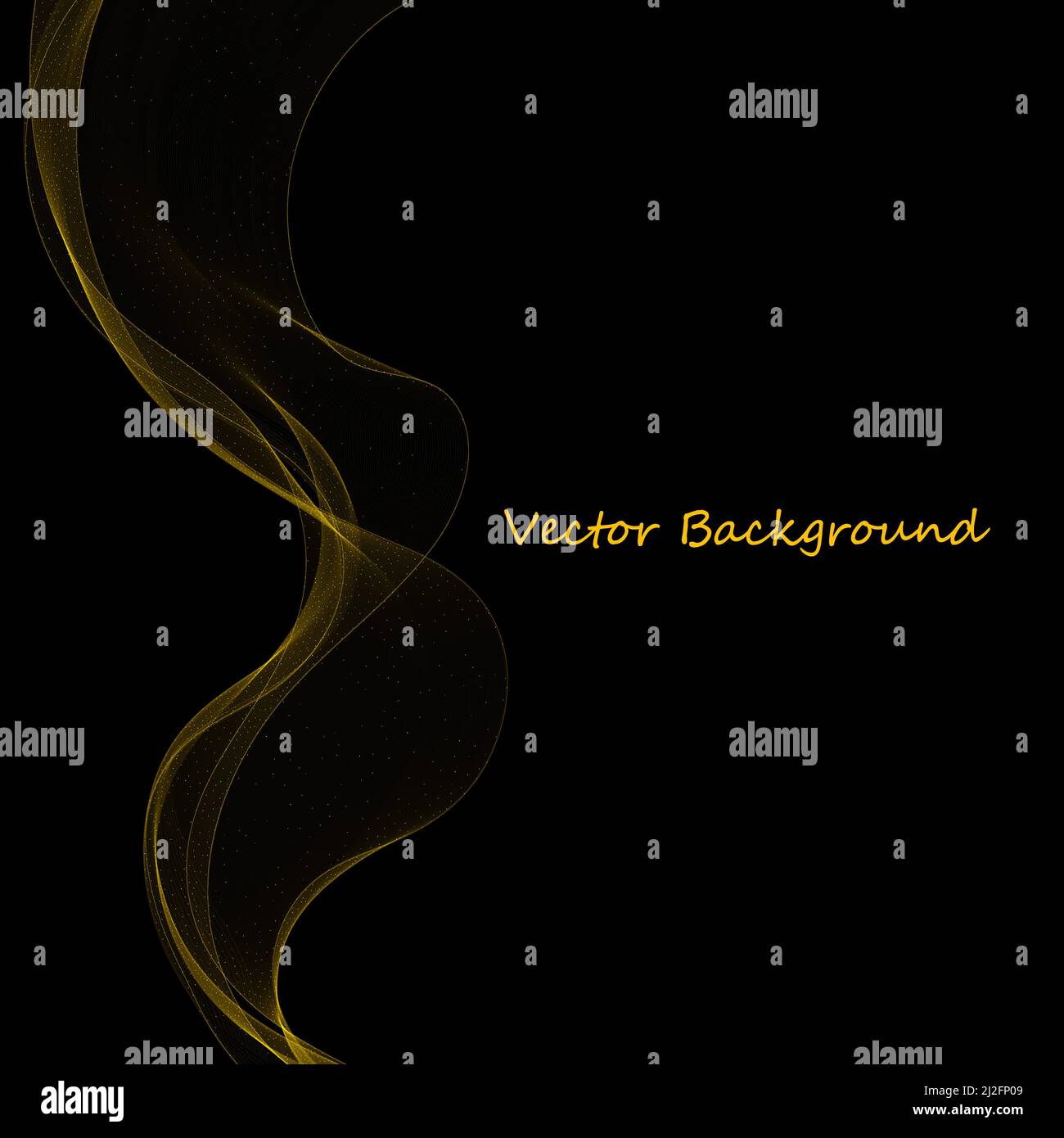 Dust of yellow sparks and stars shine with a special light. Golden line ...