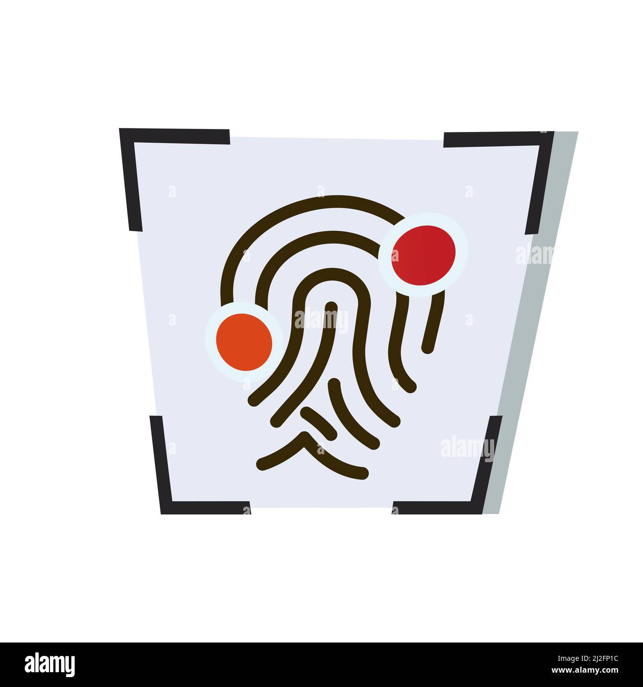Fingerprint analysis - modern flat design single isolated object Stock ...