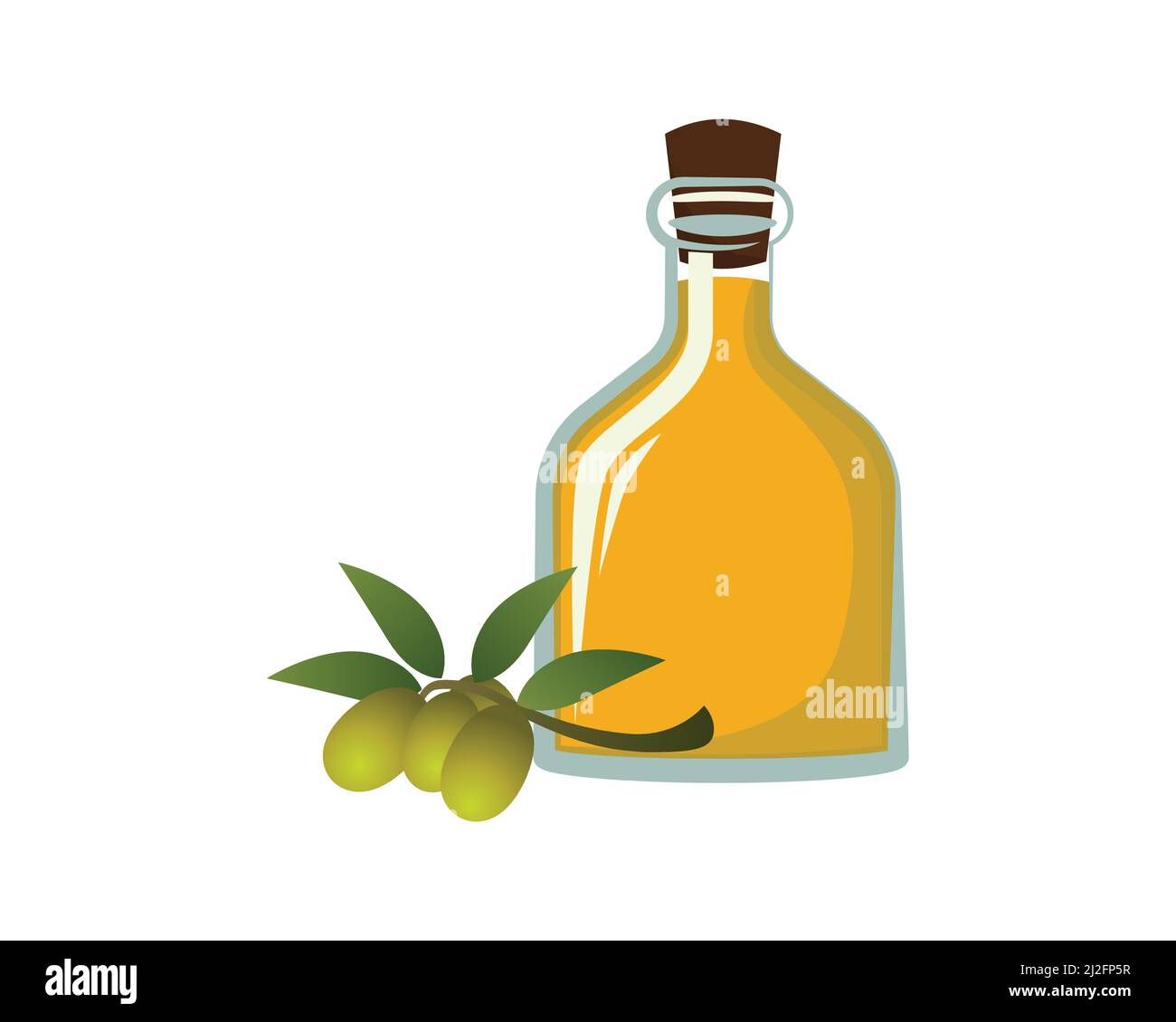 Detailed Olive Oil with the Bottle and Olive Fruits Illustration Vector ...