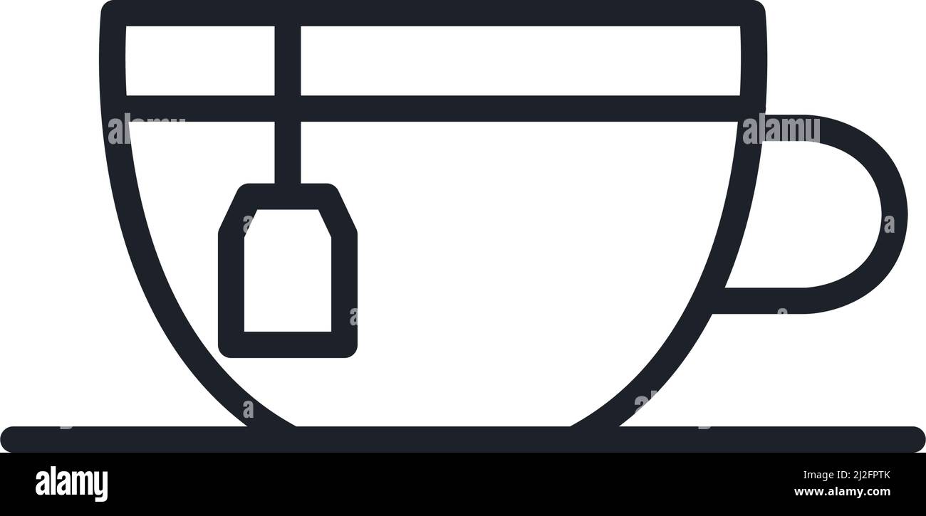 Tea cup icon with tea bag. Isolated vector line icons Stock Vector ...