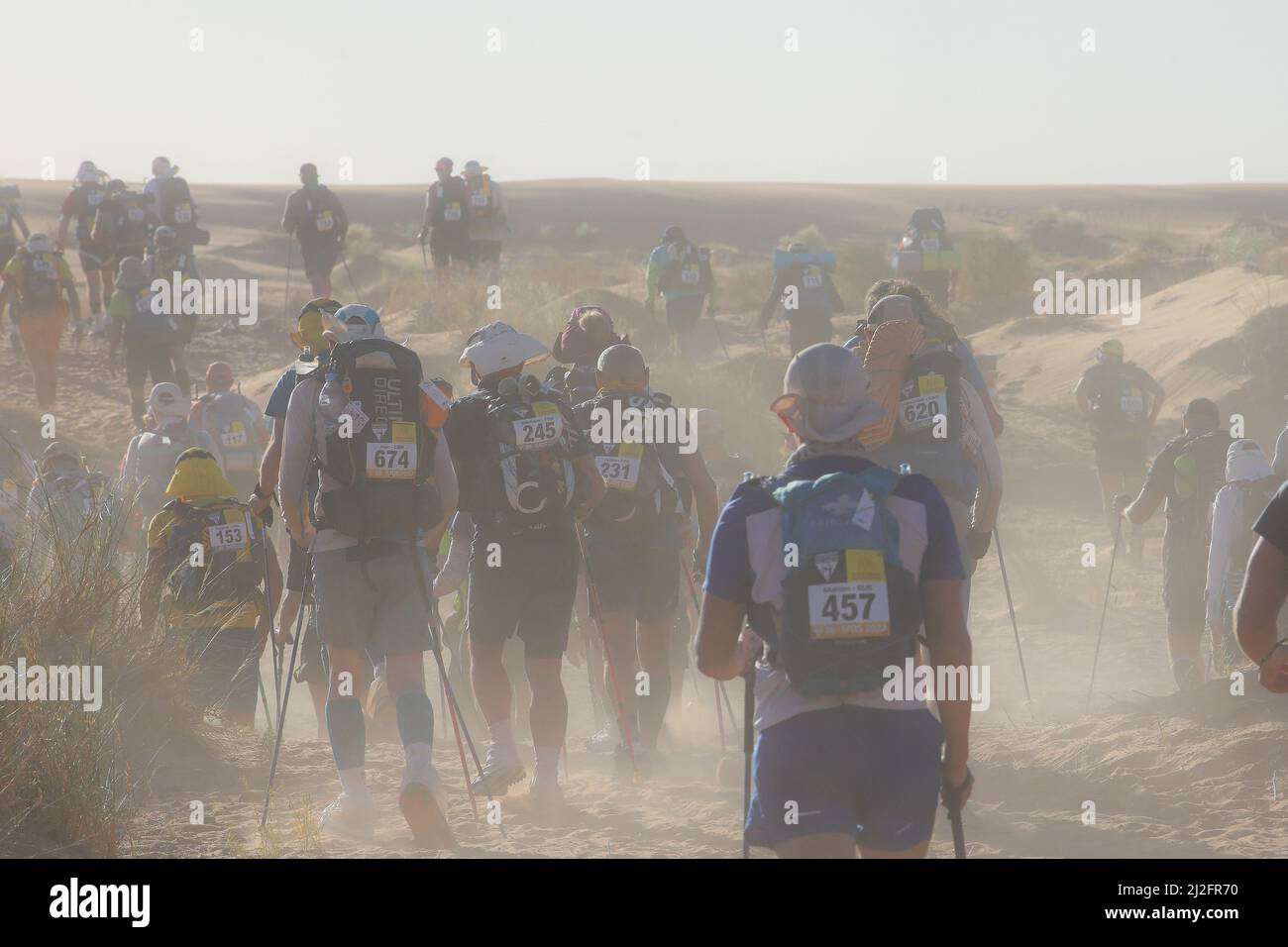 Merdani, Sahara desert, Morocco. 1st Apr 2022. The Marathon des Sables ...