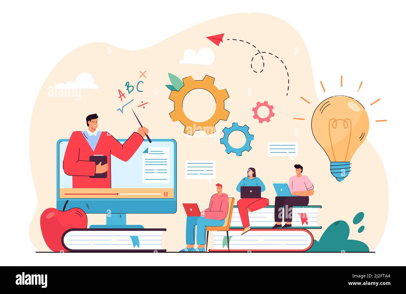 Laptop webinar illustration audience Stock Vector Images - Alamy