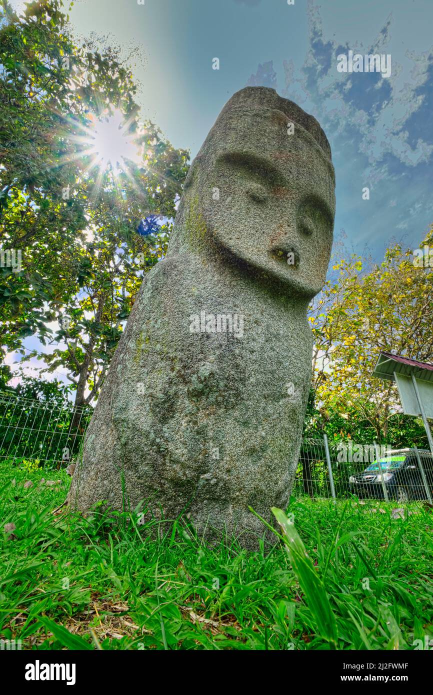 This megalithic statue is called Langkebulawa by the local people. It ...