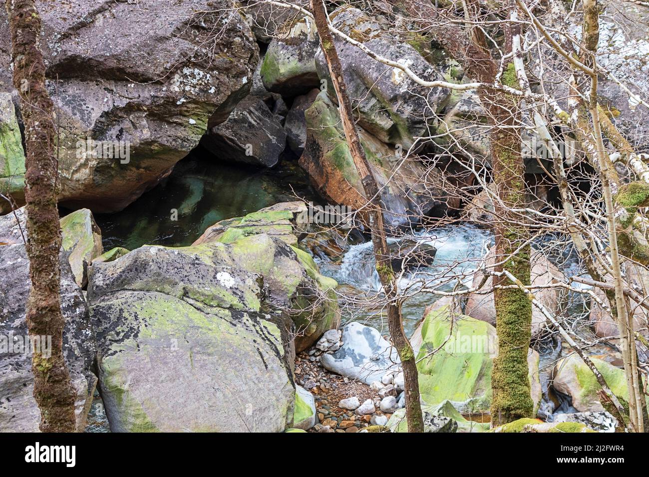 STEALL FALLS NEVIS GORGE FORT WILLIAM SCOTLAND CLEAR POOL AND GREEN ...