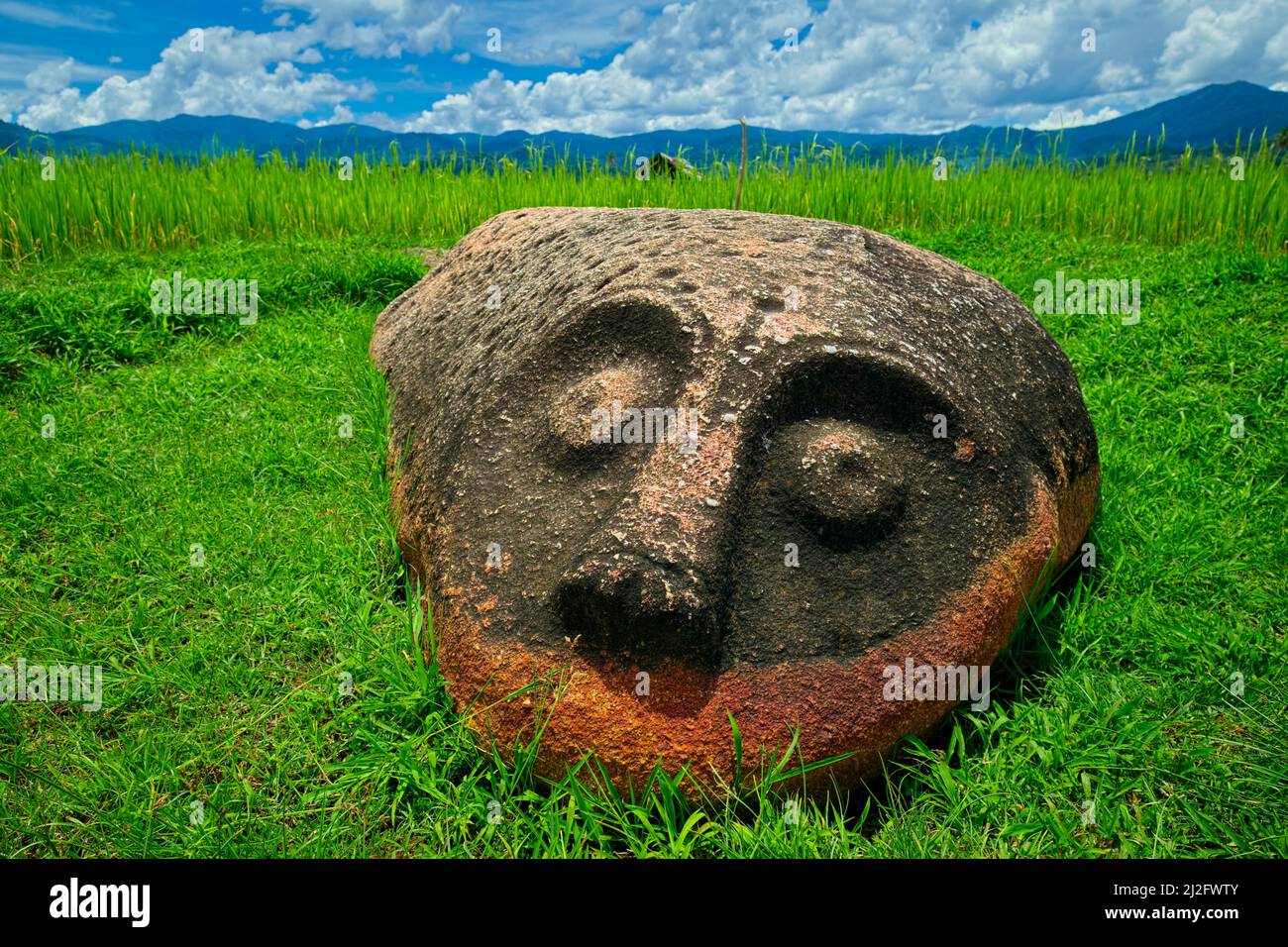 The shape of this statue is equipped with with a face that has 2 (two ...