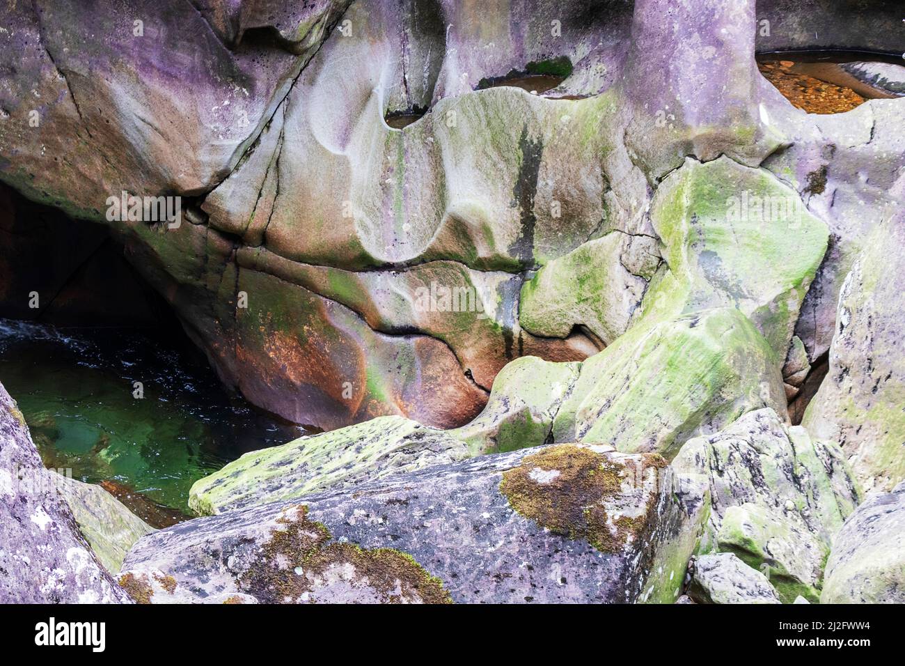 STEALL FALLS NEVIS GORGE FORT WILLIAM SCOTLAND CLEAR POOL AND GREEN ...
