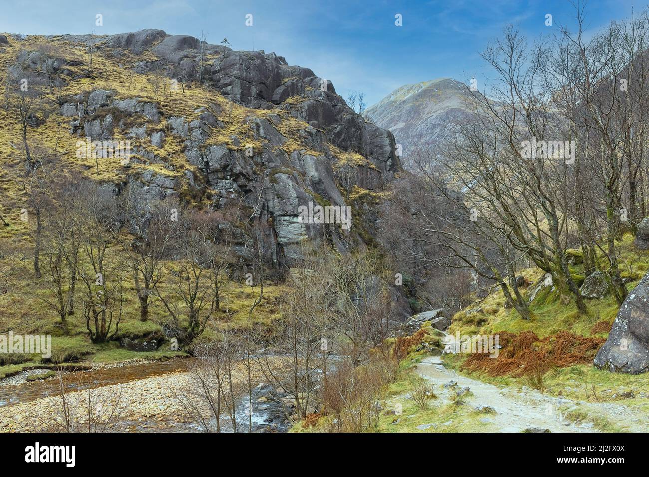 STEALL FALLS NEVIS GORGE FORT WILLIAM SCOTLAND MOUNTAINS STREAM AND THE ...