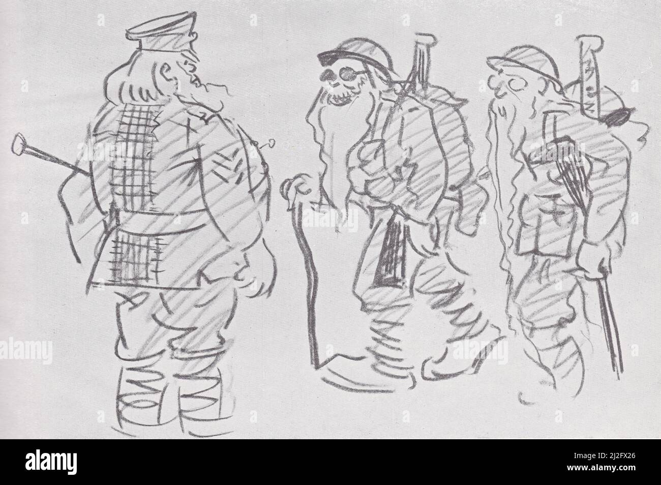 'Back to the Army again, Sergeant' - Drawing by Tom Purvis Stock Photo ...