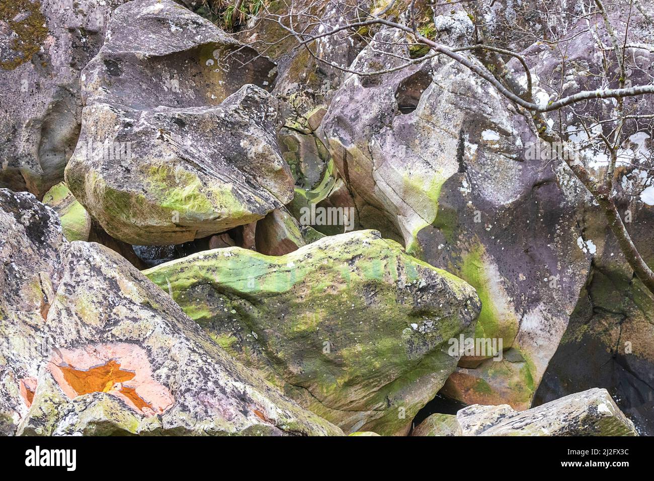 STEALL FALLS NEVIS GORGE FORT WILLIAM SCOTLAND SCULPTED COLOURED ...