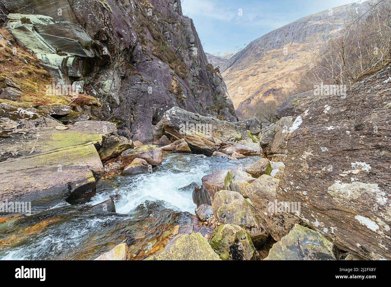 STEALL FALLS NEVIS GORGE FORT WILLIAM SCOTLAND THE RIVER WATER OF NEVIS ...