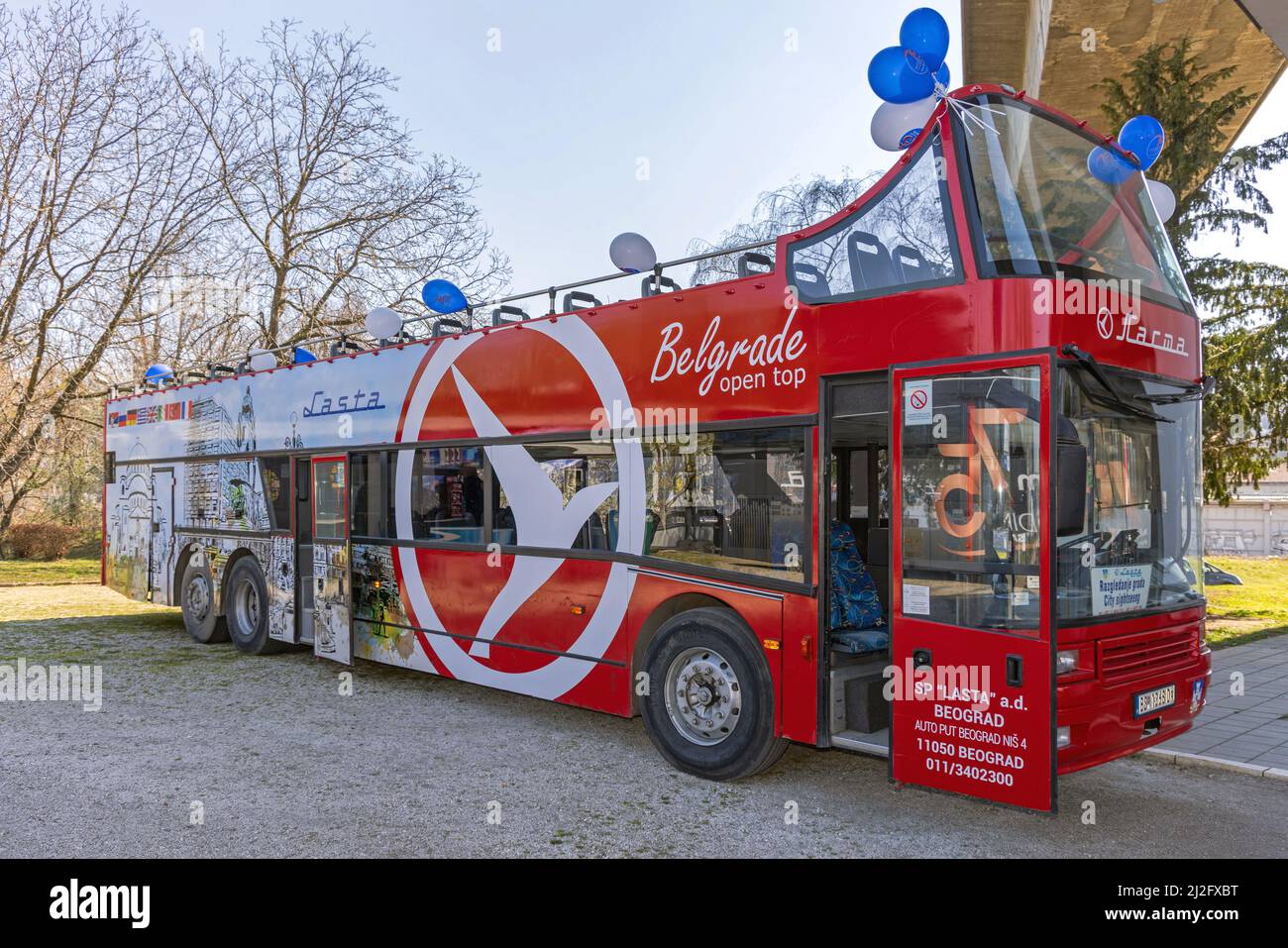 Belgrade, Serbia - March 24, 2022: Open Top Convertible Long Tourists ...