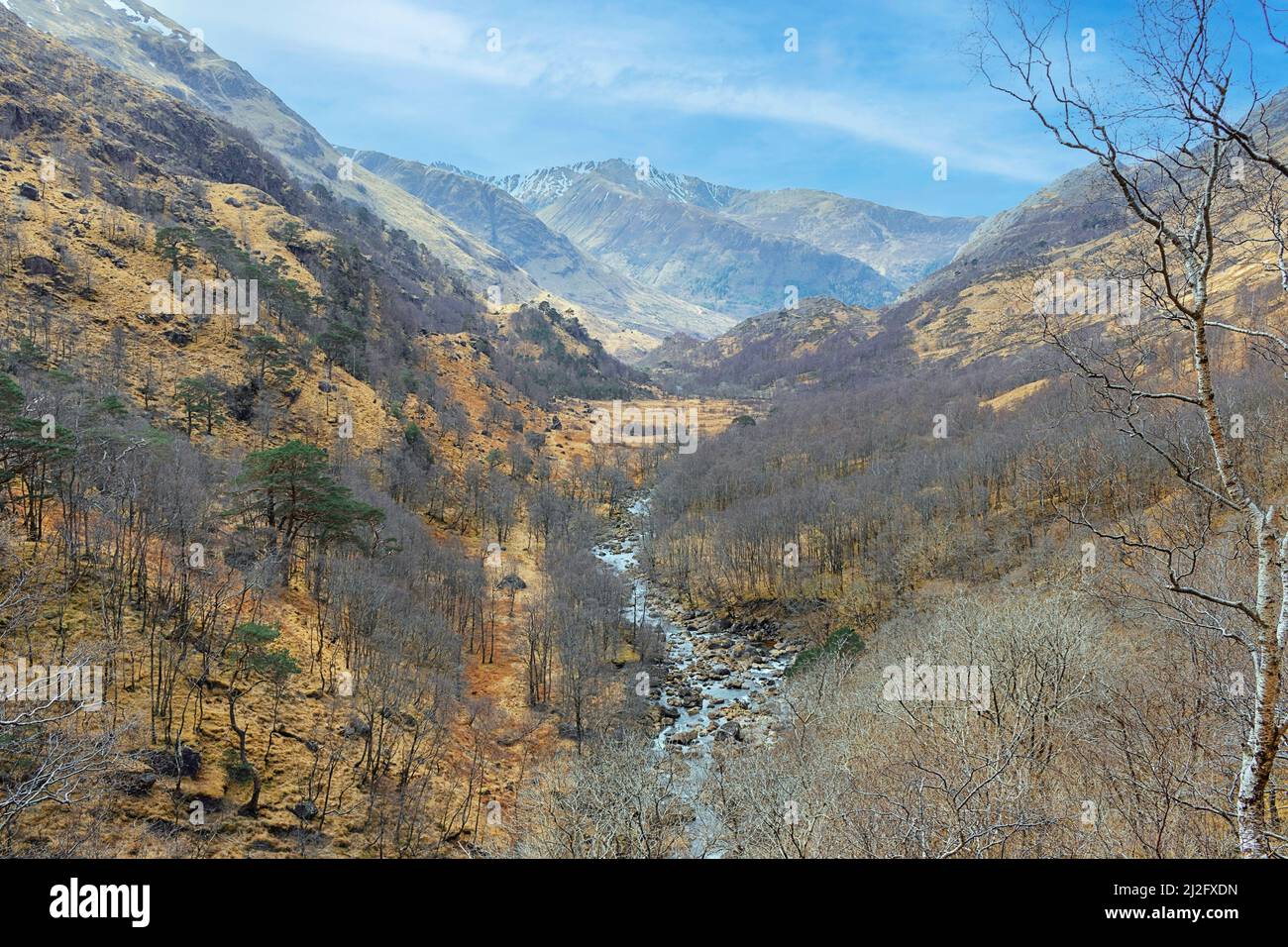 STEALL FALLS NEVIS GORGE FORT WILLIAM SCOTLAND VIEW OF STREAM THE WATER ...
