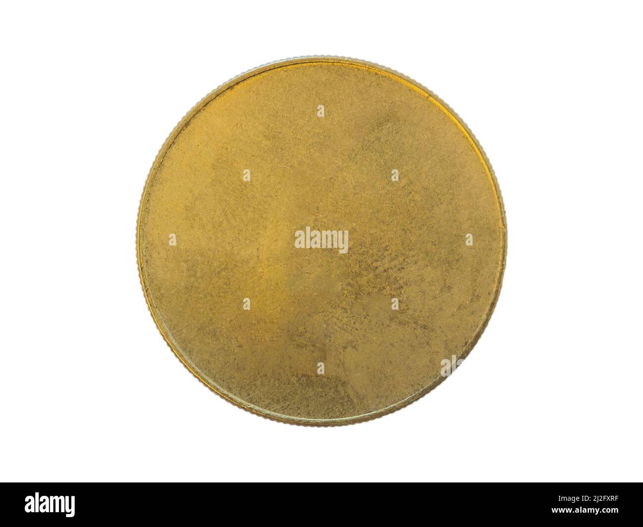 The empty golden metal coin isolated on a white background Stock Photo ...