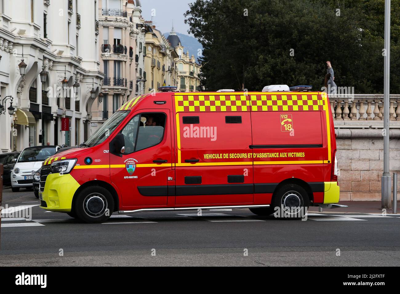 A French emergency vehicle seen in Nice Stock Photo - Alamy