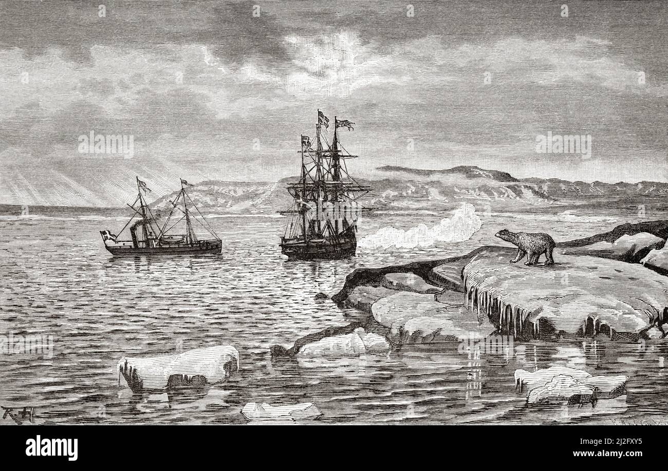 The ships La Vega and La Lena passing through Cape Chelyuskin the ...