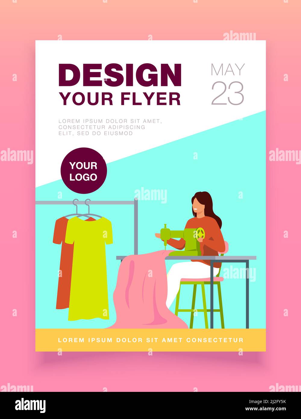 Woman sewing stitching female Stock Vector Images - Alamy