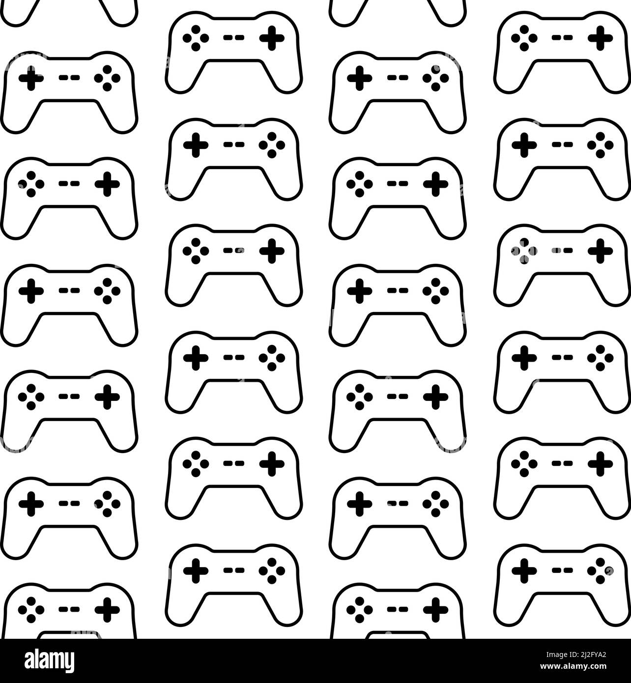Vector seamless pattern of flat outline Game console joystick isolated ...