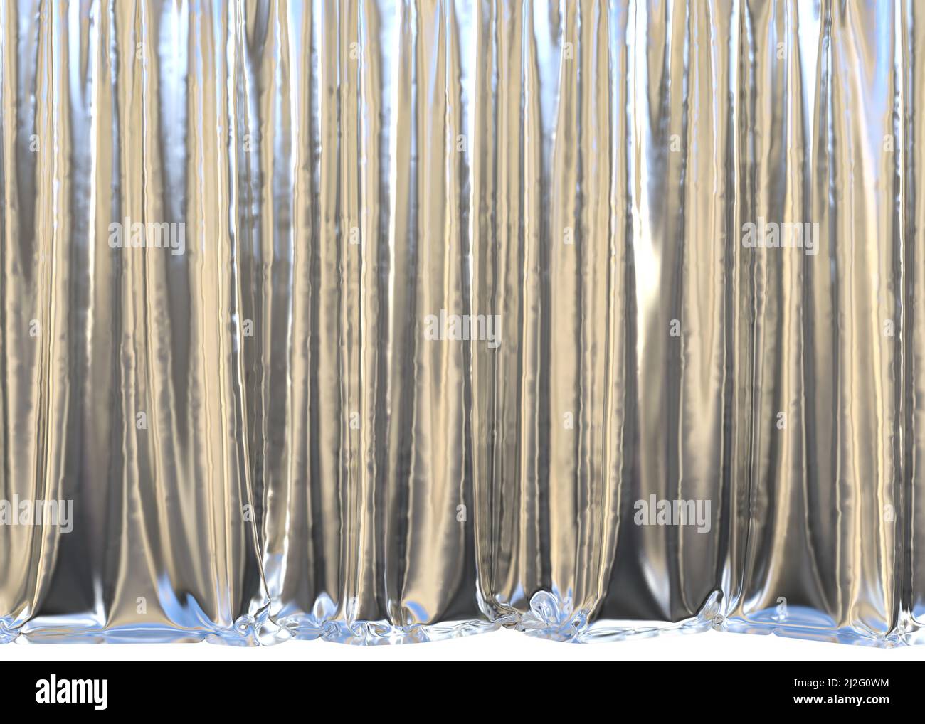 Simple draped silver curtains background, 3D Illustration Stock Photo ...