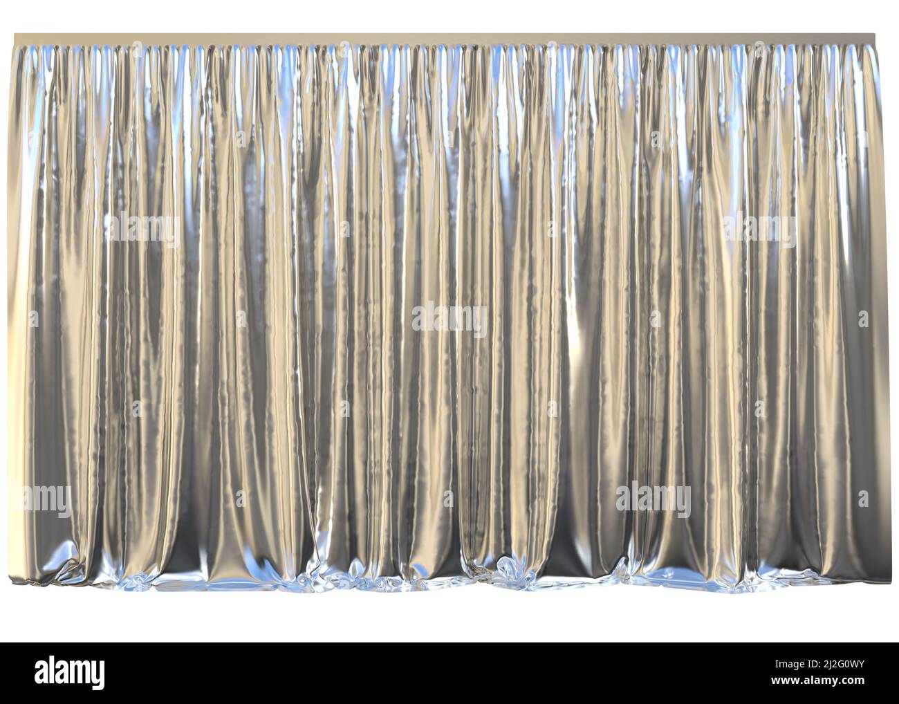 Simple draped silver curtains background, 3D Illustration Stock Photo ...