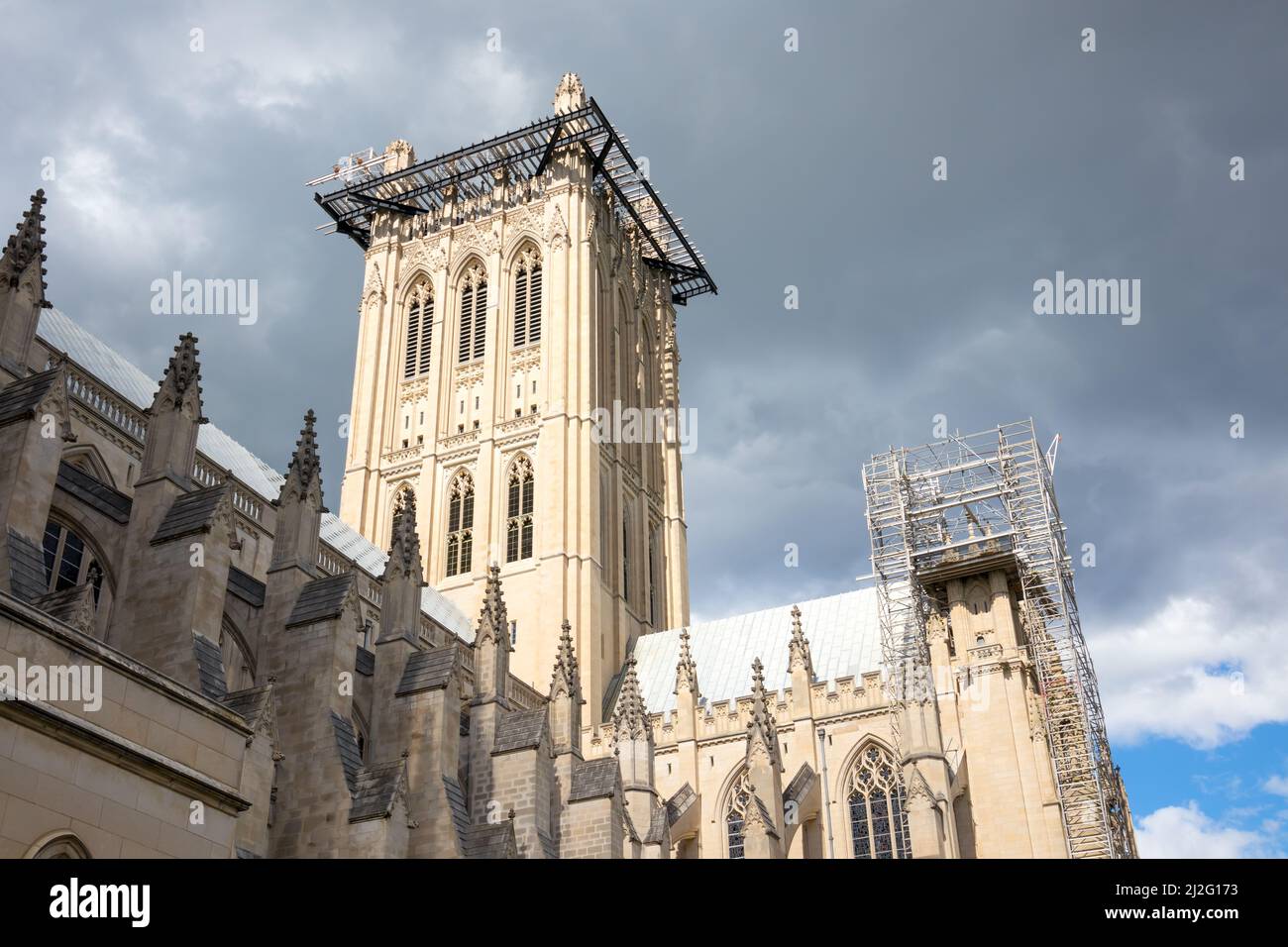 Washington, DC, USA - April 21, 2019: National Cathedral. Repair after ...