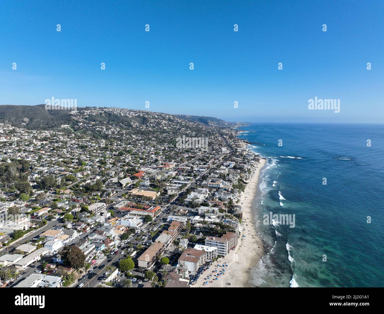 Aerial view of Laguna Beach coastline, Southern California Coastline ...
