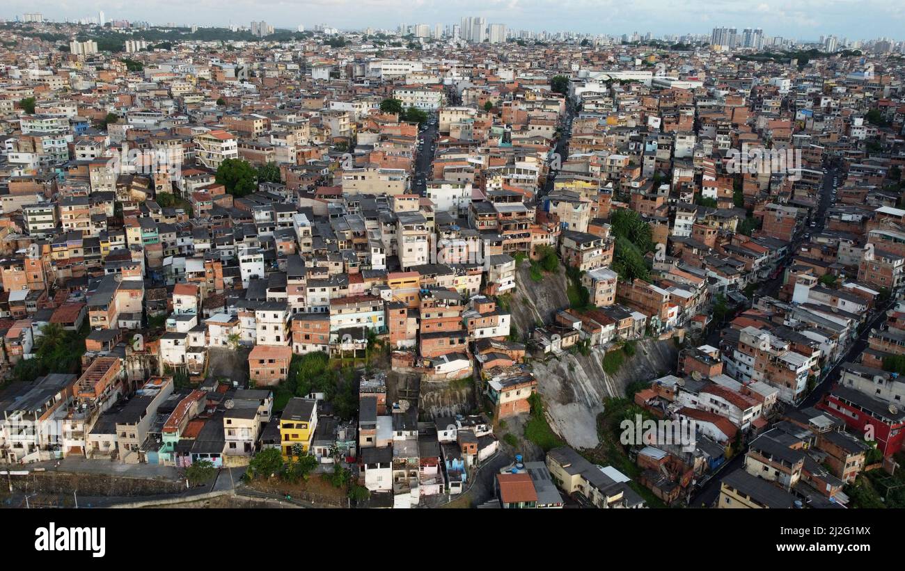 salvador, bahia, brazil - march 16, 2022: View of houses in a favela ...