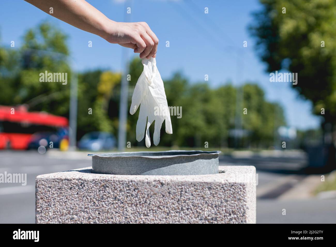 Latex gloves bin hi-res stock photography and images - Alamy