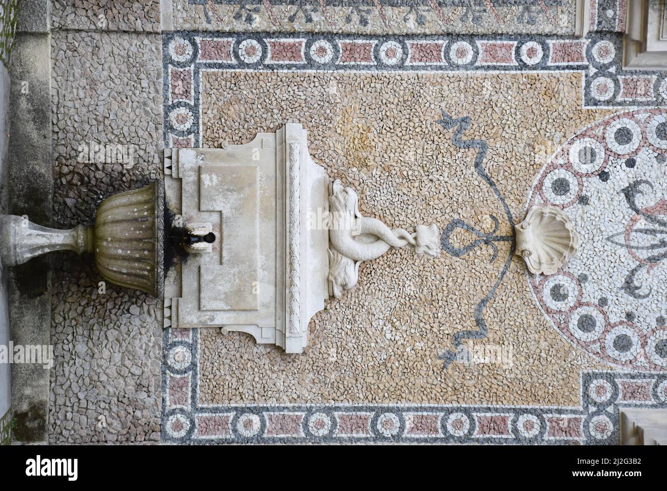 A vertical shot of the beautiful design of the fountain in Sintra Stock ...