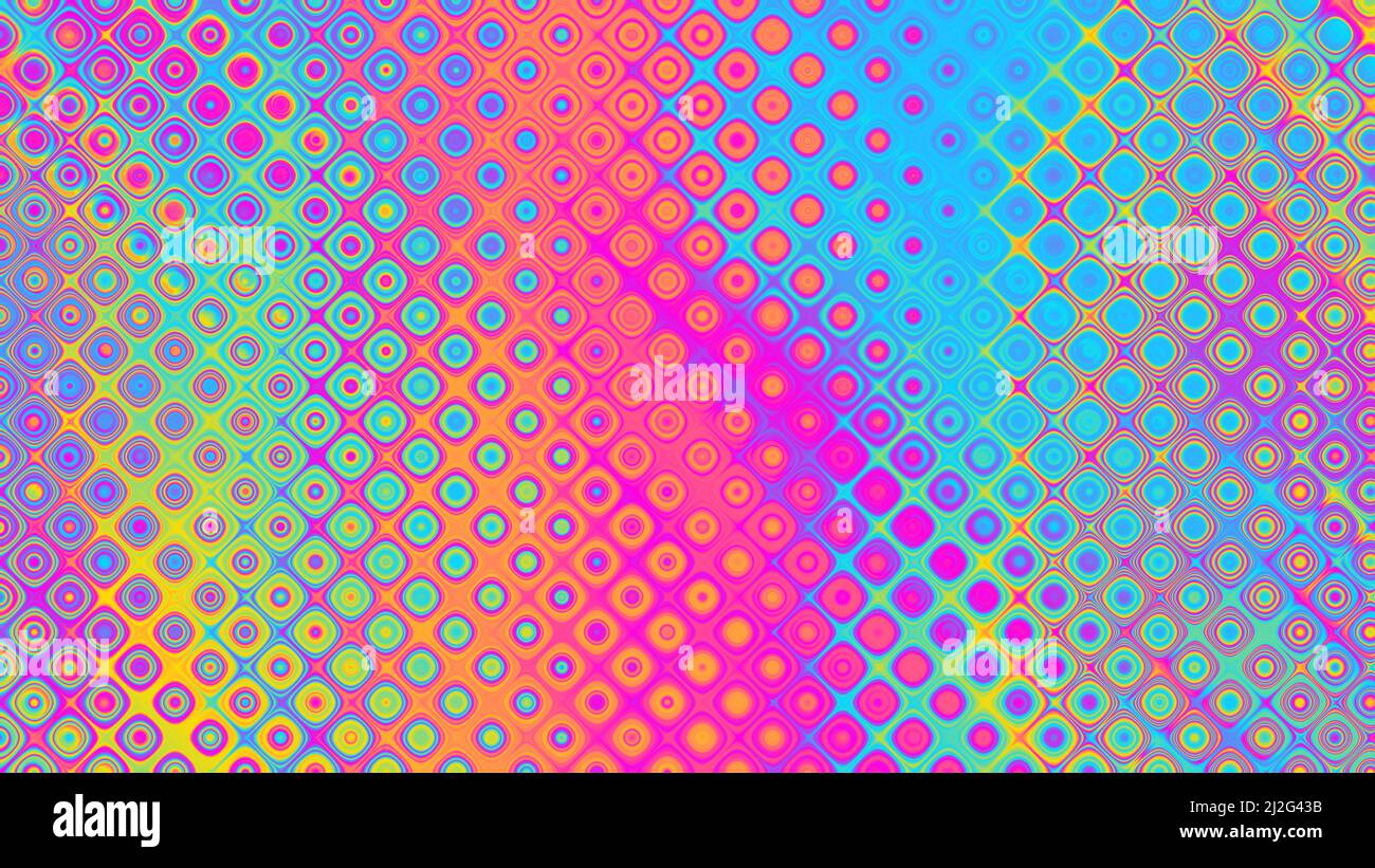 An illustration of trippy psychedelic rainbow op art glass refraction ...