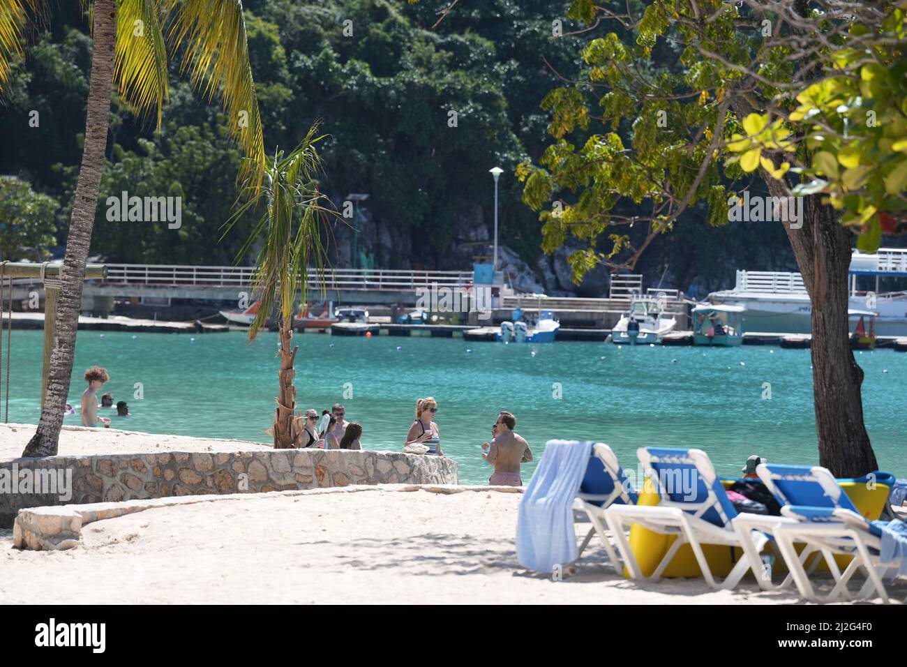 The beach view from The Royal Caribbean, Labadee Haiti Stock Photo - Alamy