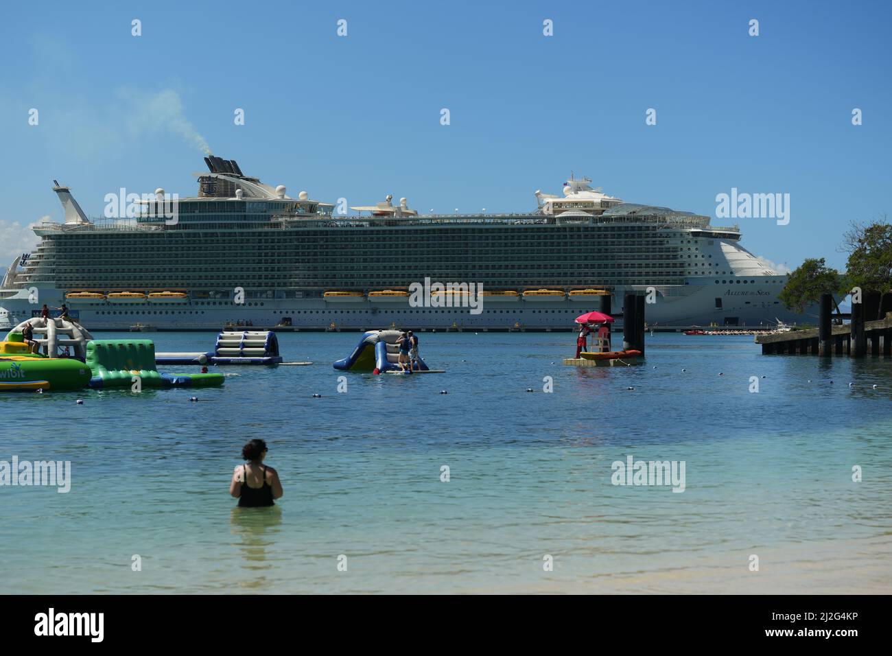 The beach view from The Royal Caribbean, Labadee Haiti Stock Photo - Alamy