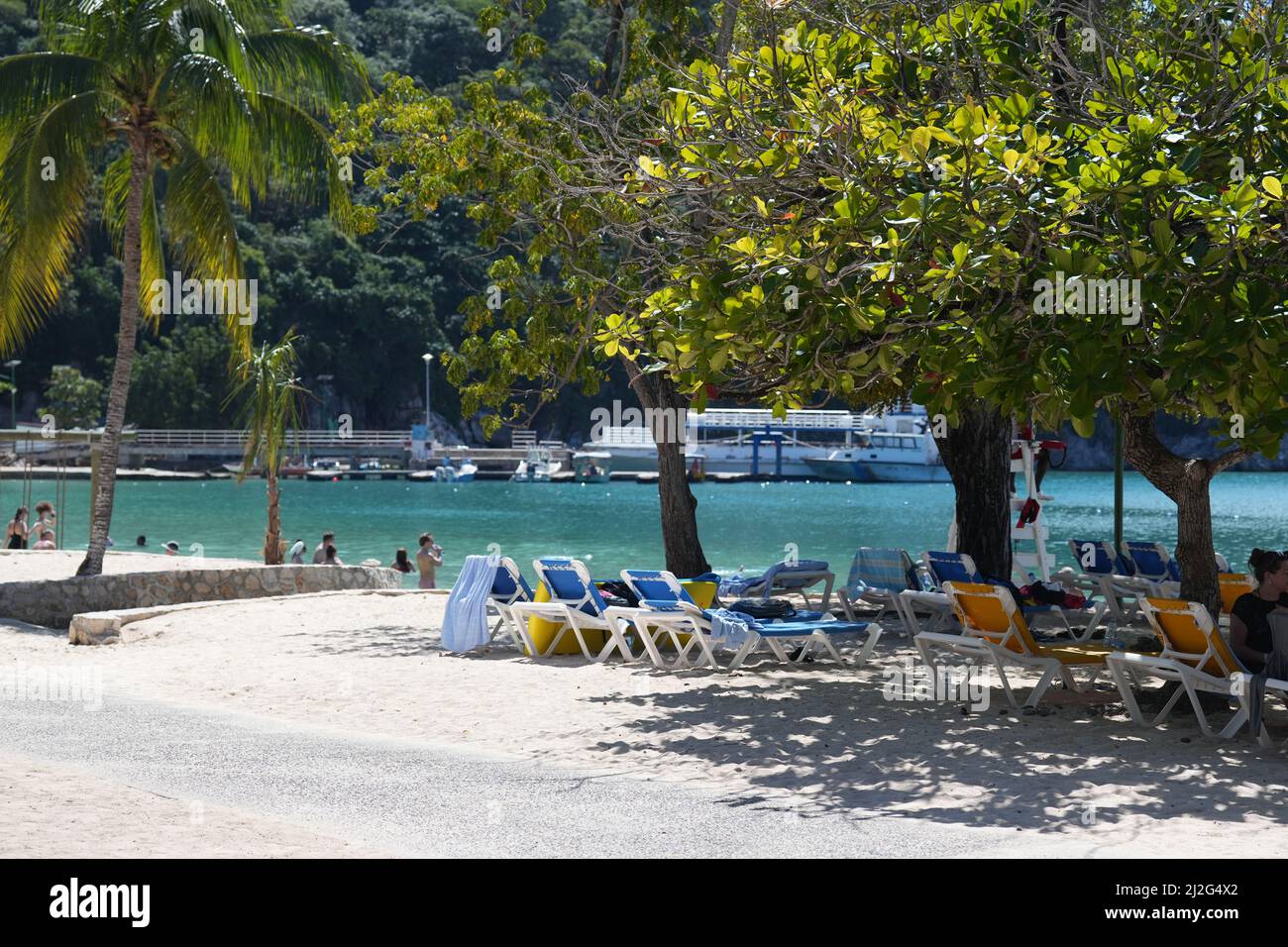 The beach view from The Royal Caribbean, Labadee Haiti Stock Photo - Alamy