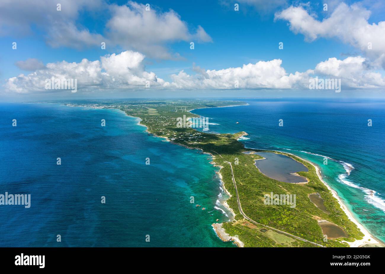 Aerial view of Grande-Terre, Guadeloupe, Lesser Antilles, Caribbean ...