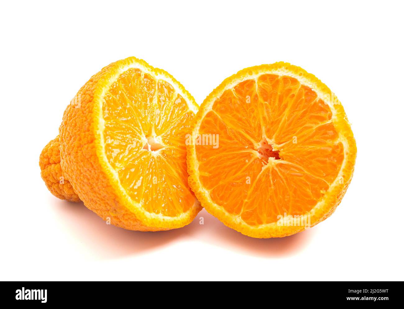 Cut Sumo Orange Isolated on a White Background Stock Photo - Alamy