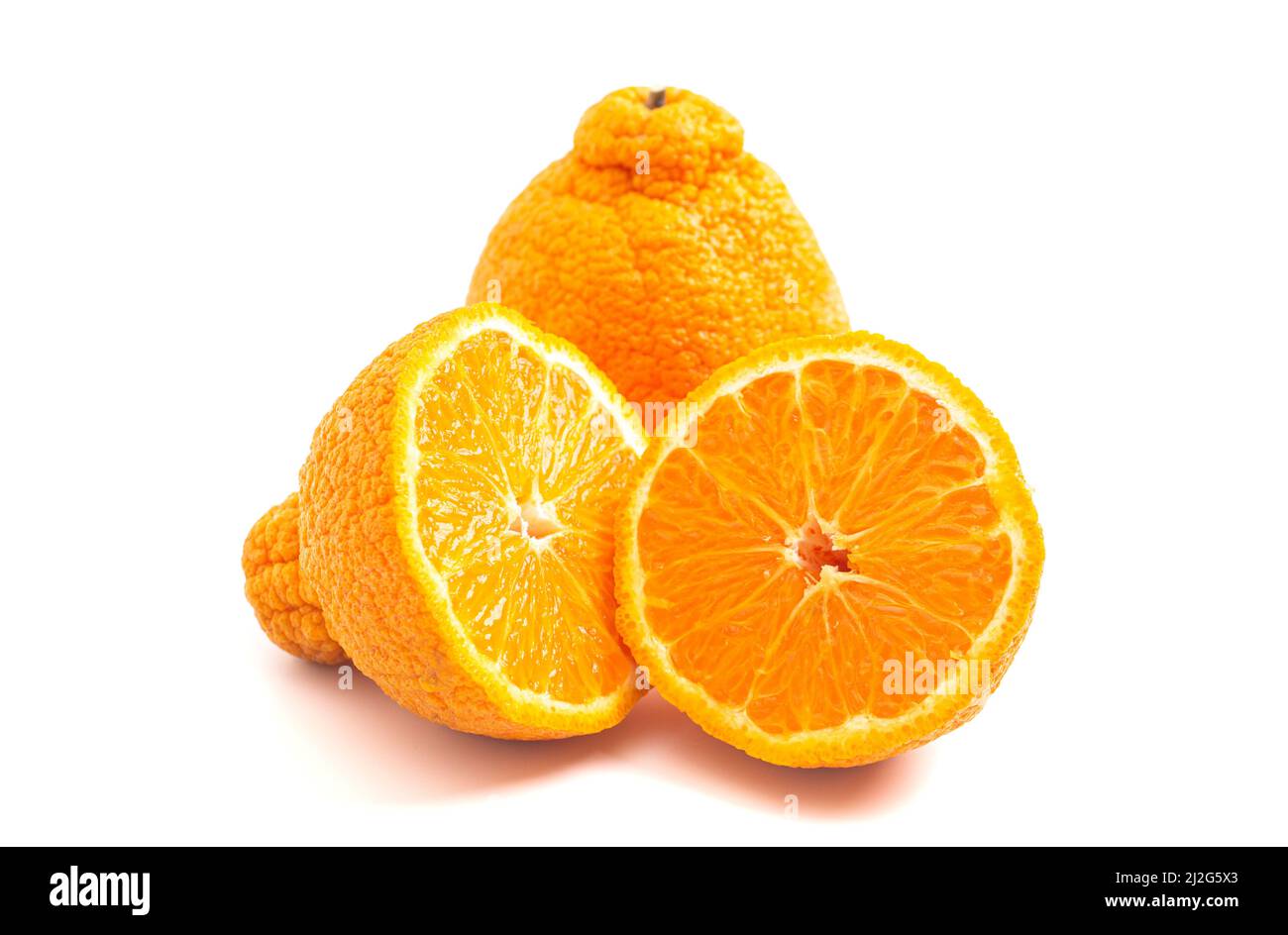 Cut Sumo Orange Isolated on a White Background Stock Photo - Alamy