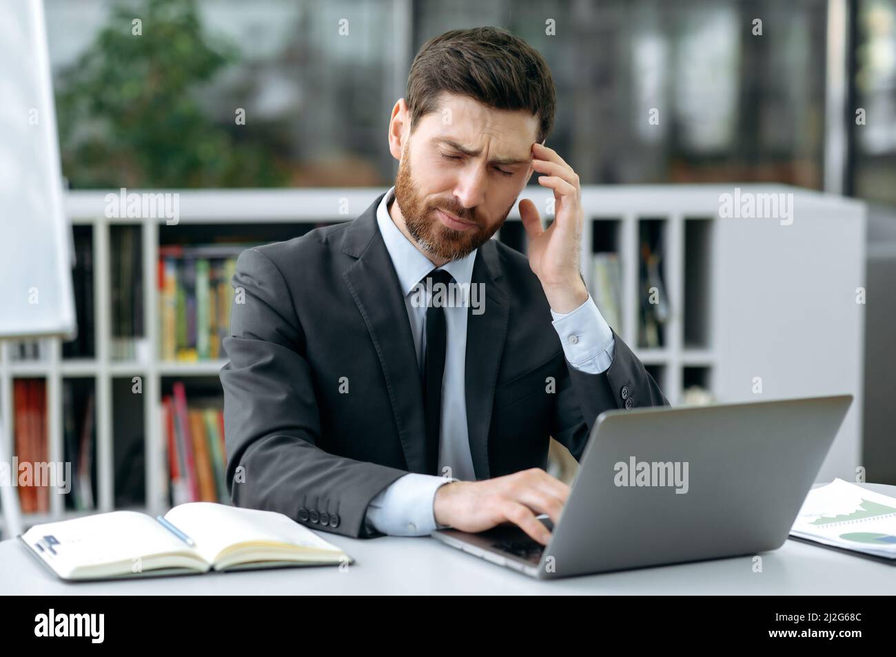 Male employee overworked desk hi-res stock photography and images - Alamy