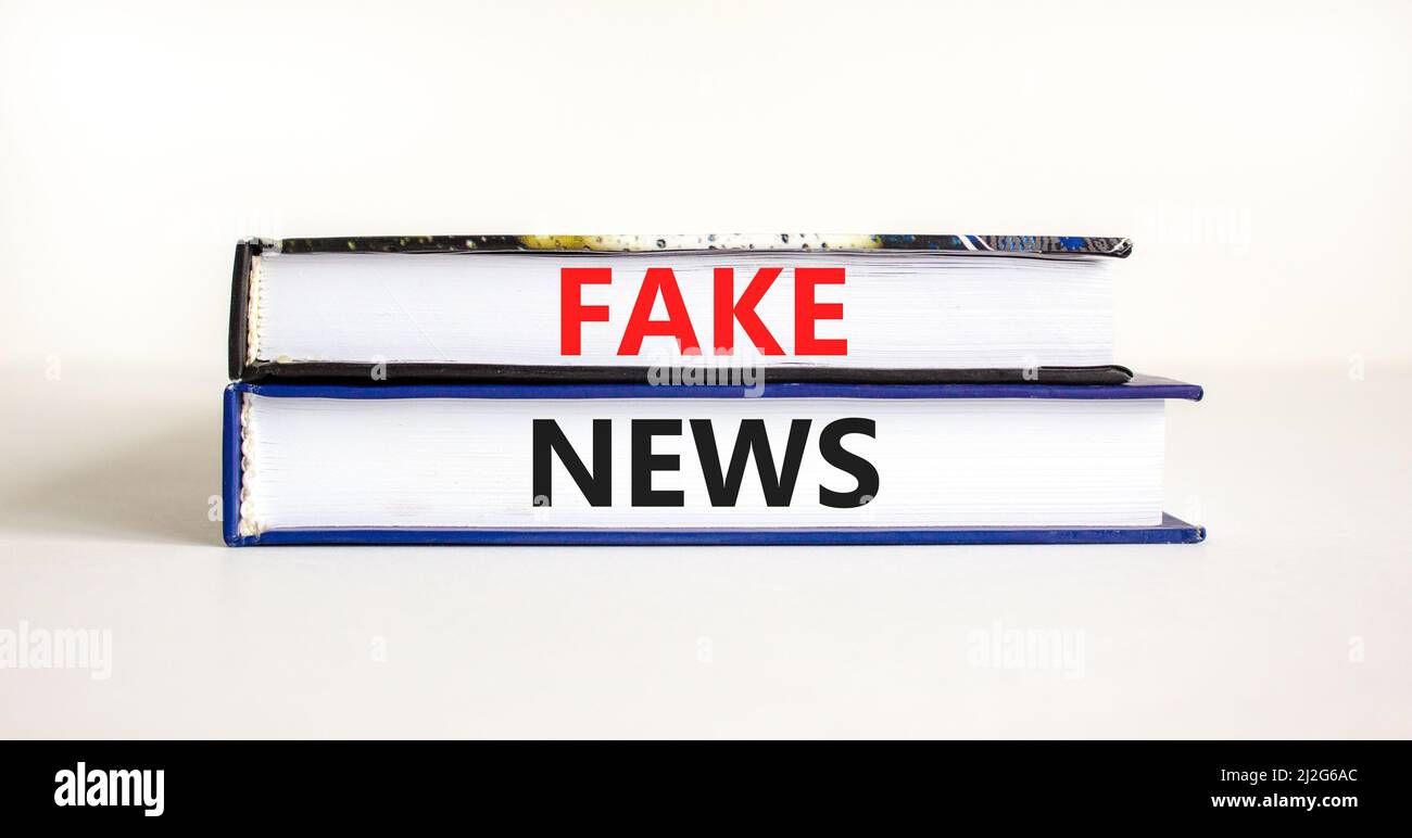 Fake news symbol. Books with concept words Fake news on beautiful white ...