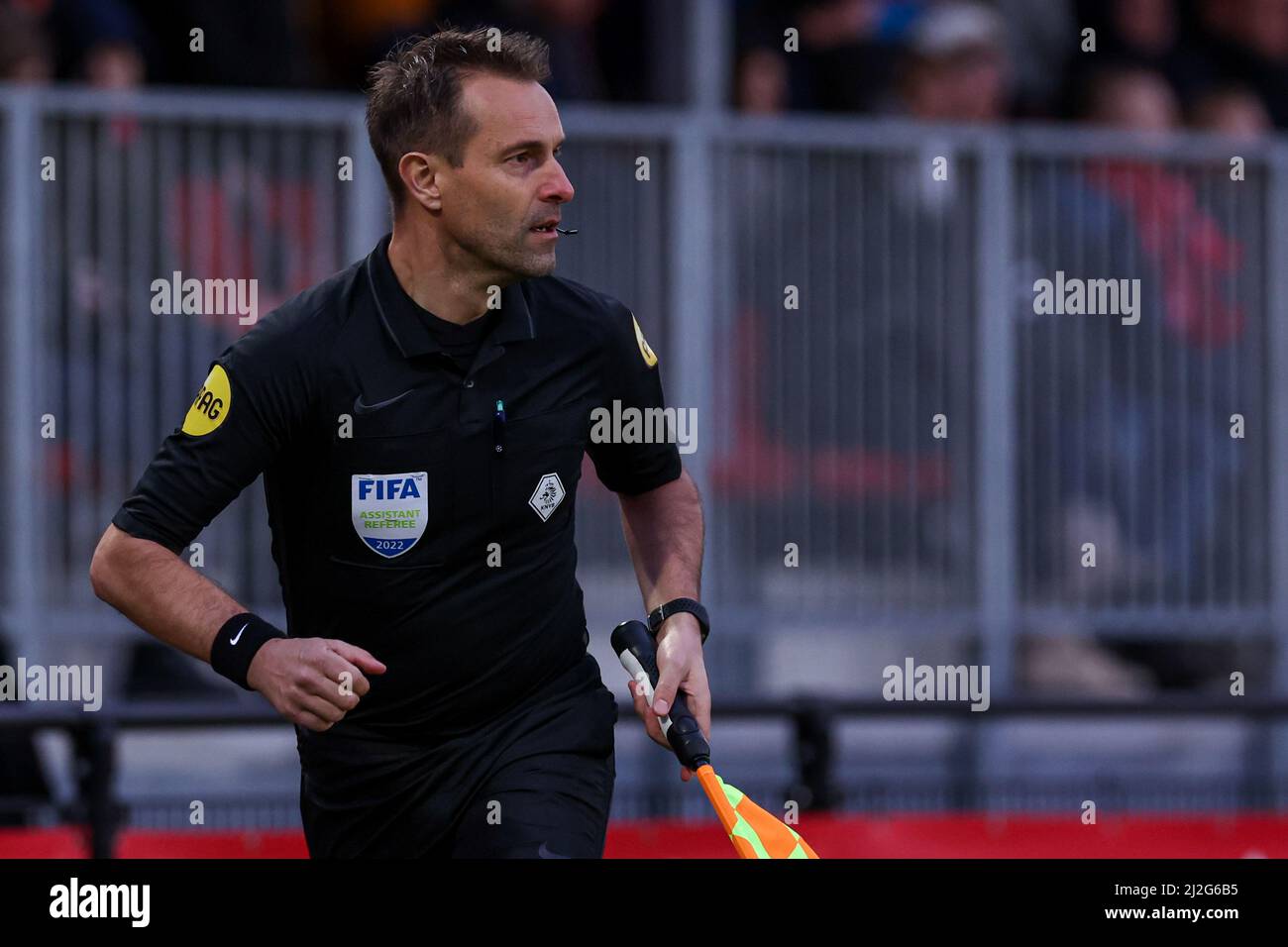 ALMERE, NETHERLANDS - APRIL 1: assistent referee Mario Diks during the ...