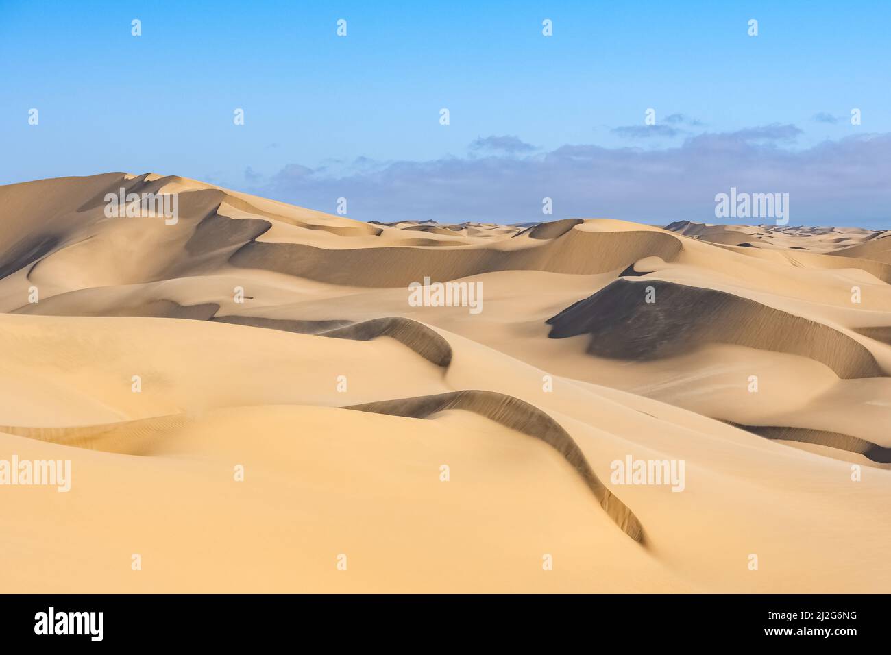 Namibia, the Namib desert, graphic landscape of yellow dunes Stock ...