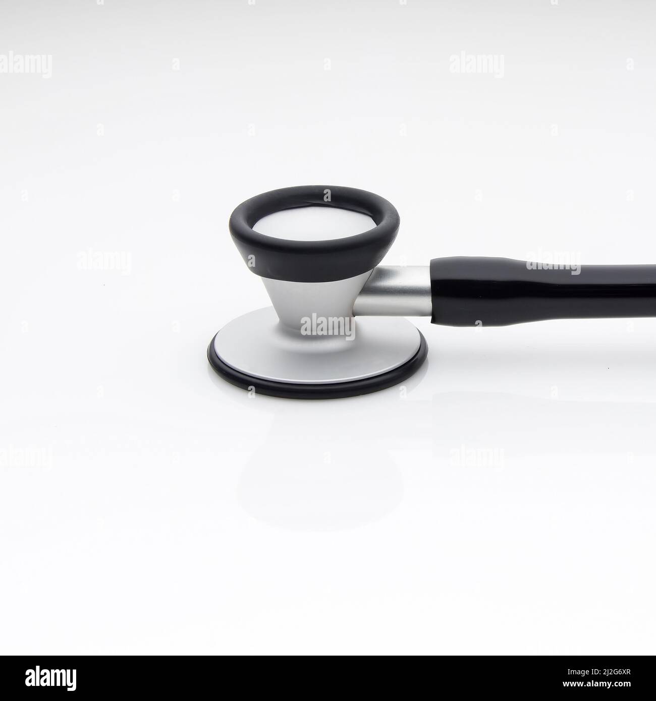 A medical stethoscope to listen the lungs and heart isolated on white ...
