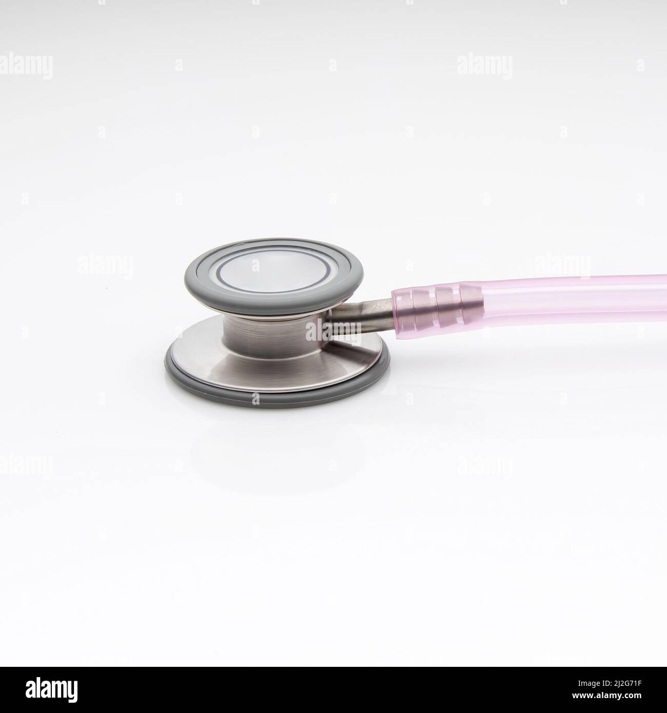 A medical stethoscope to listen the lungs and heart isolated on white ...