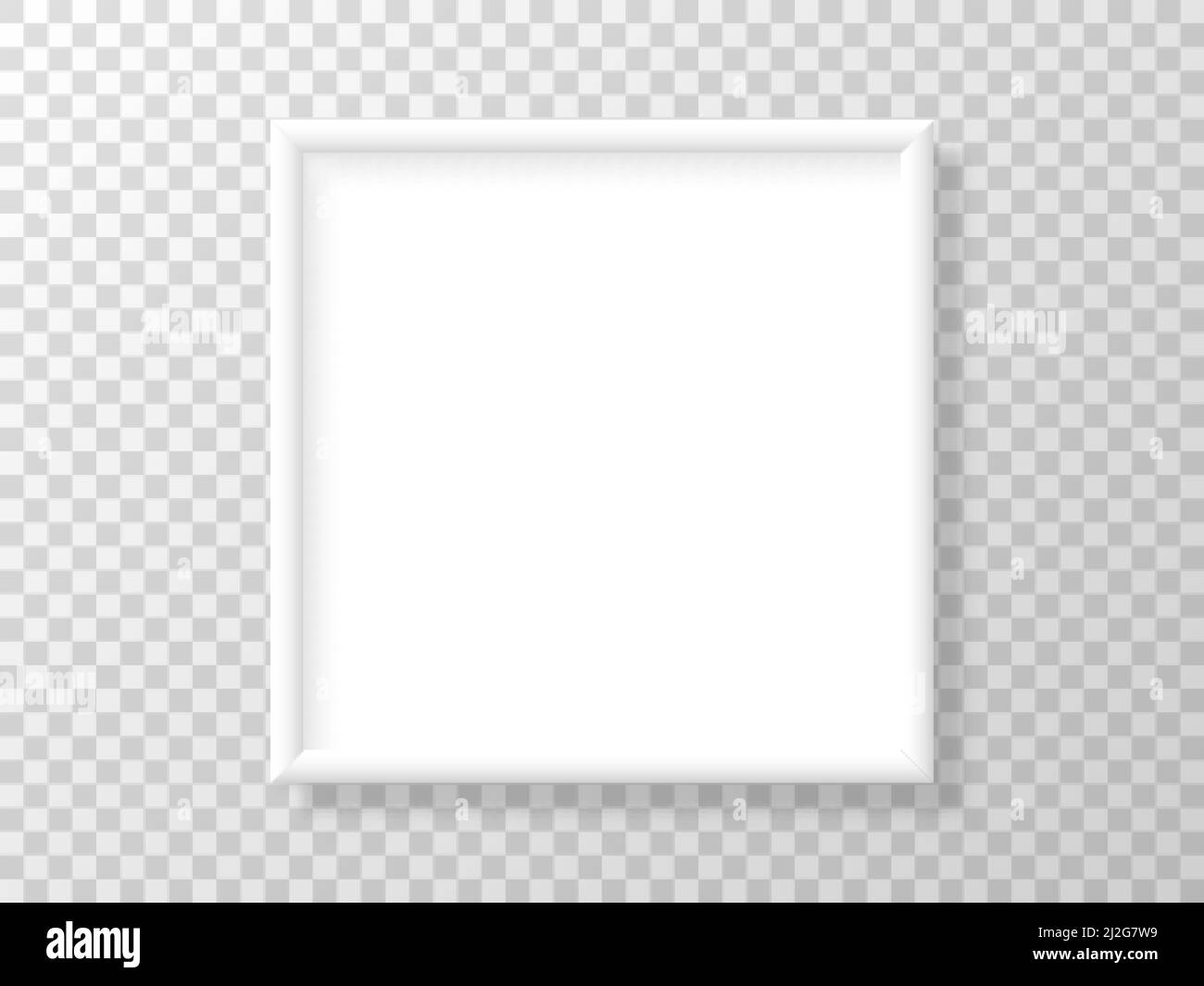 Frame picture on transparent backdrop. Empty white mockup. Realistic ...