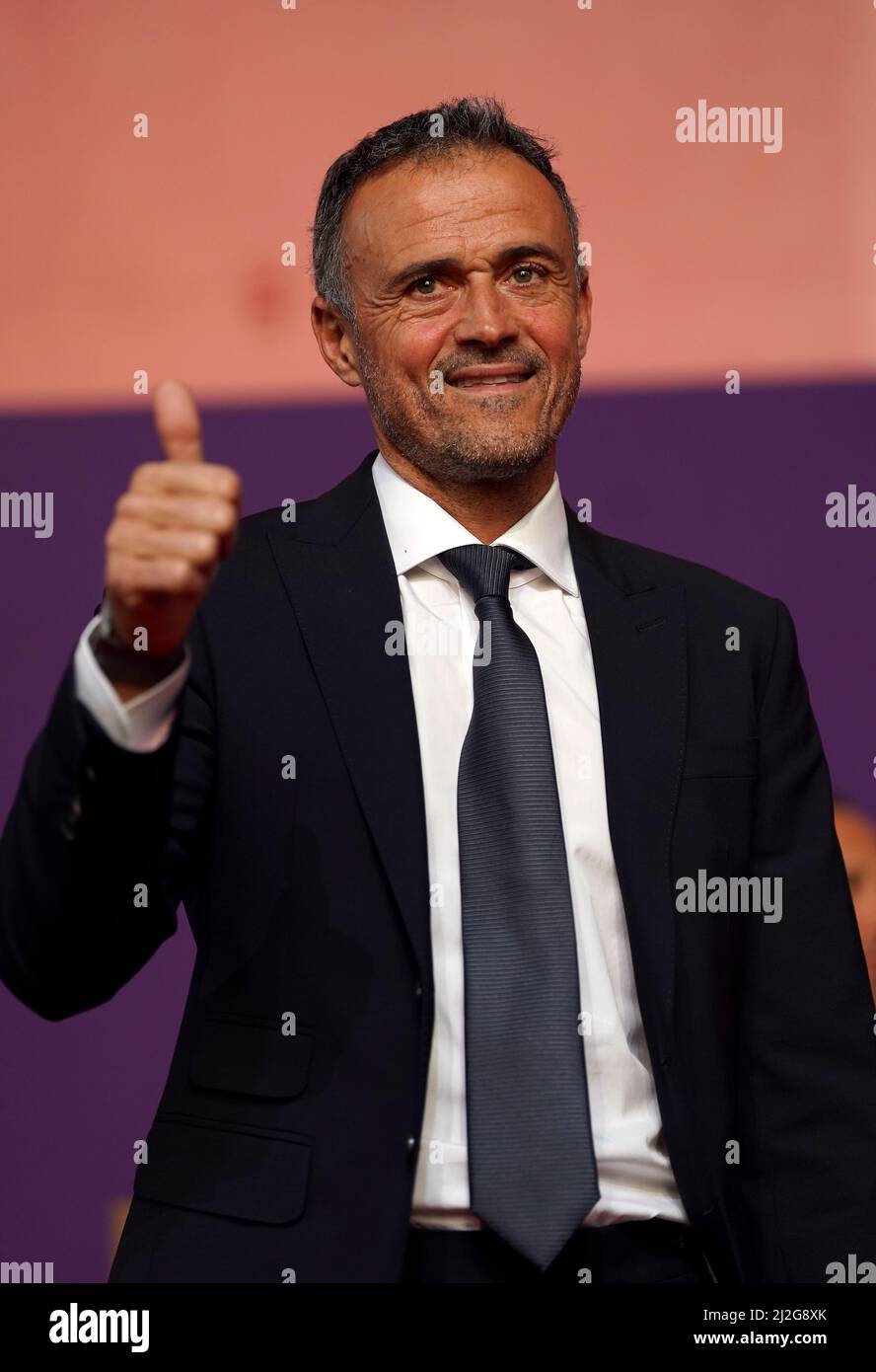 Spain manager Luis Enrique during the FIFA World Cup Qatar 2022 Draw at ...